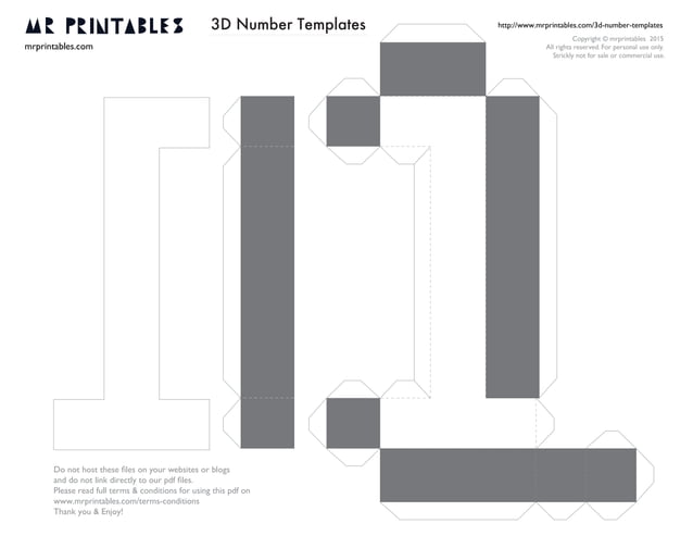 Mr printables-3d-number-templates | PDF