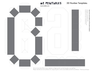 Mr printables-3d-number-templates | PDF