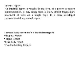 MARKETING RESEARCH, TYPES OF REPORTS, REPORTS OF Research | PPTX