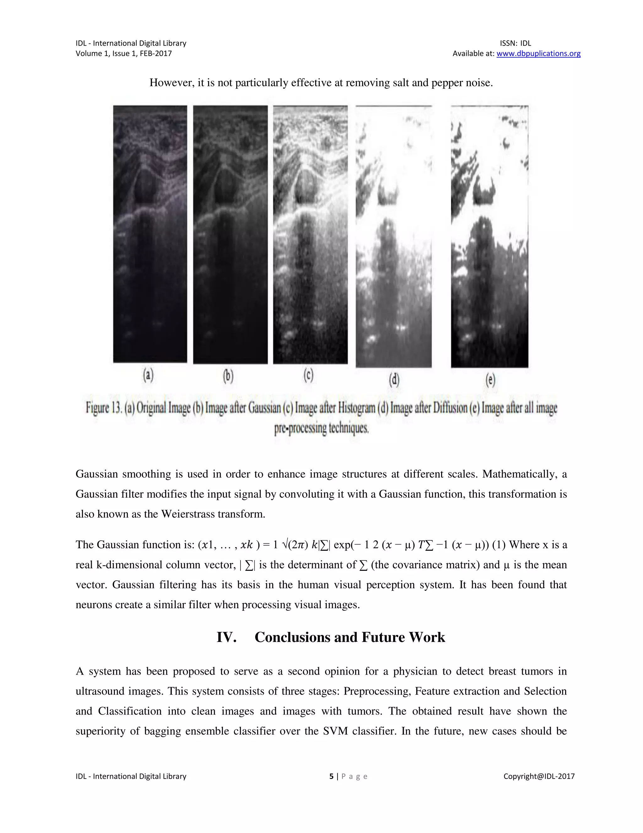 Automated Breast Tumour Detection In Ultrasound Images Using Support Vector Machine And Ensemble