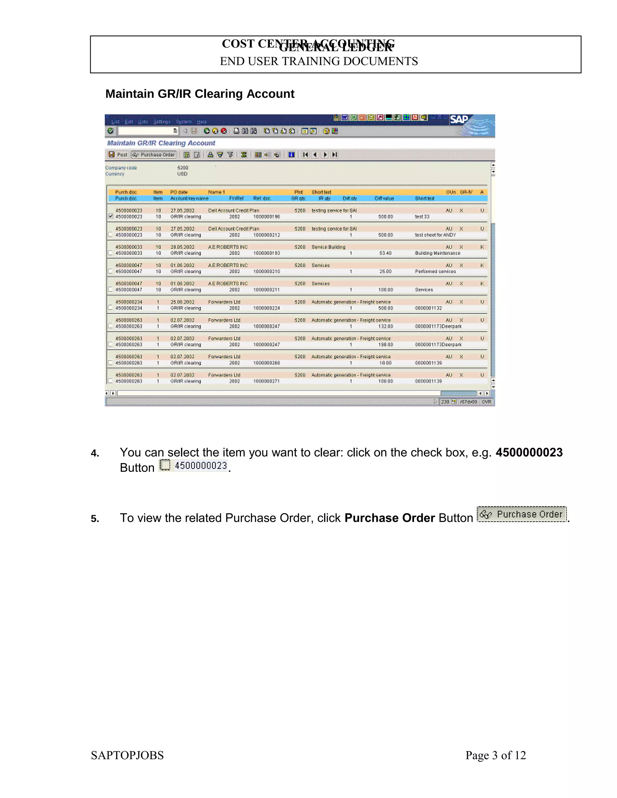 Mr11 grir clearing account maintenance | DOC
