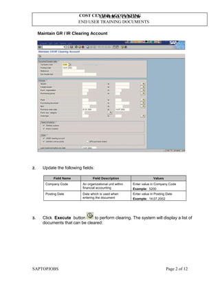 Mr11 grir clearing account maintenance | DOC