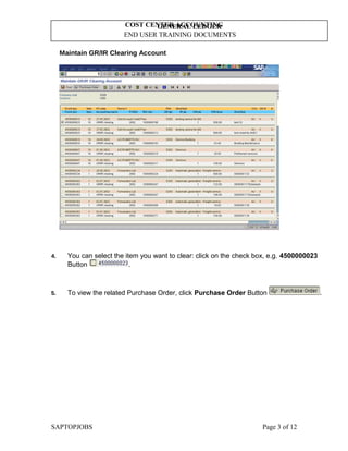 Mr11 grir clearing account maintenance | DOC