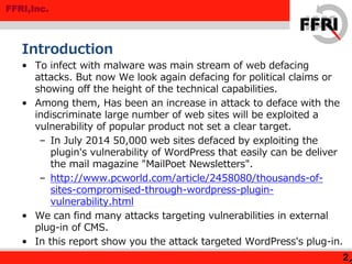 MR201504 Web Defacing Attacks Targeting WordPress | PDF