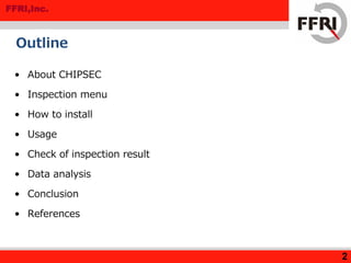 About security assessment framework “CHIPSEC” (FFRI Monthly Research ...