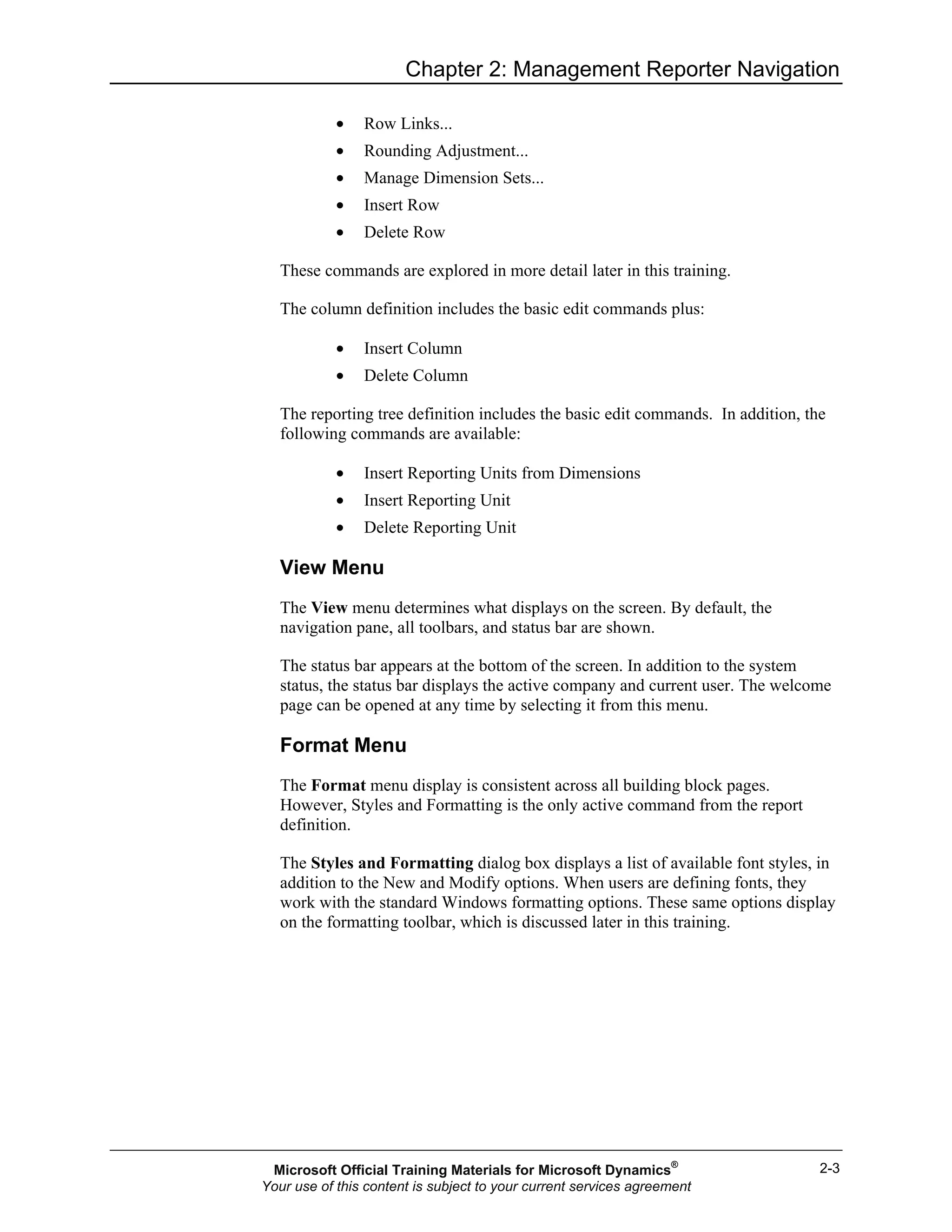 Mr20 enus 02-Report Design in Management Reporter 2.0 for Microsoft Dynamics® ERP | PDF