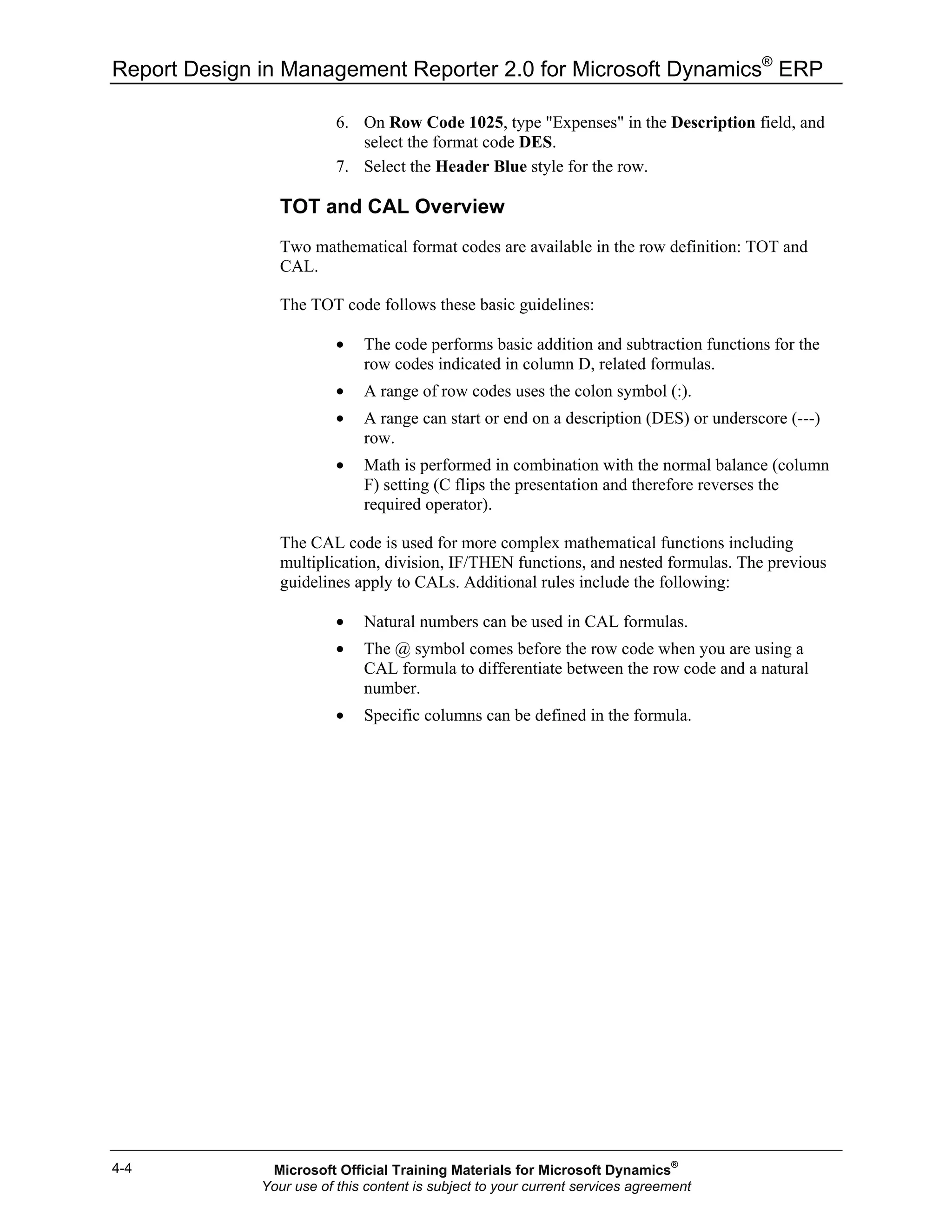 Mr20 enus 04-Report Design in Management Reporter 2.0 for Microsoft ...