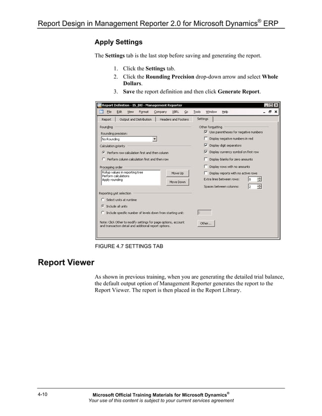 Mr20 enus 04-Report Design in Management Reporter 2.0 for Microsoft Dynamics® ERP | PDF