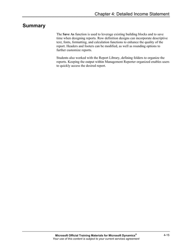 Mr20 enus 04-Report Design in Management Reporter 2.0 for Microsoft ...