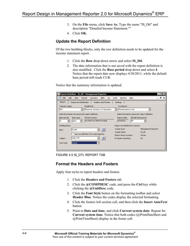 Mr20 enus 04-Report Design in Management Reporter 2.0 for Microsoft ...