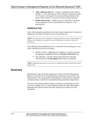 Mr20 enus 05-Report Design in Management Reporter 2.0 for Microsoft ...
