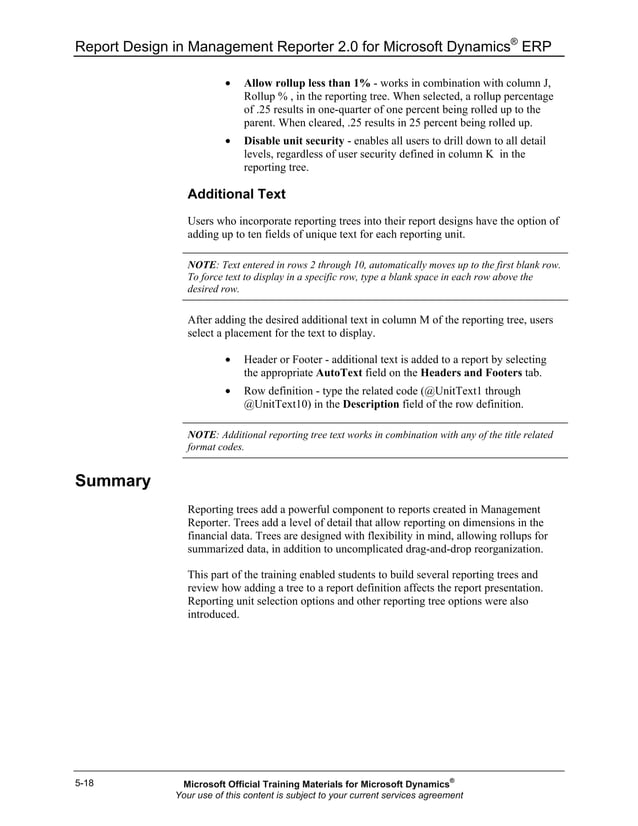Mr20 enus 05-Report Design in Management Reporter 2.0 for Microsoft ...