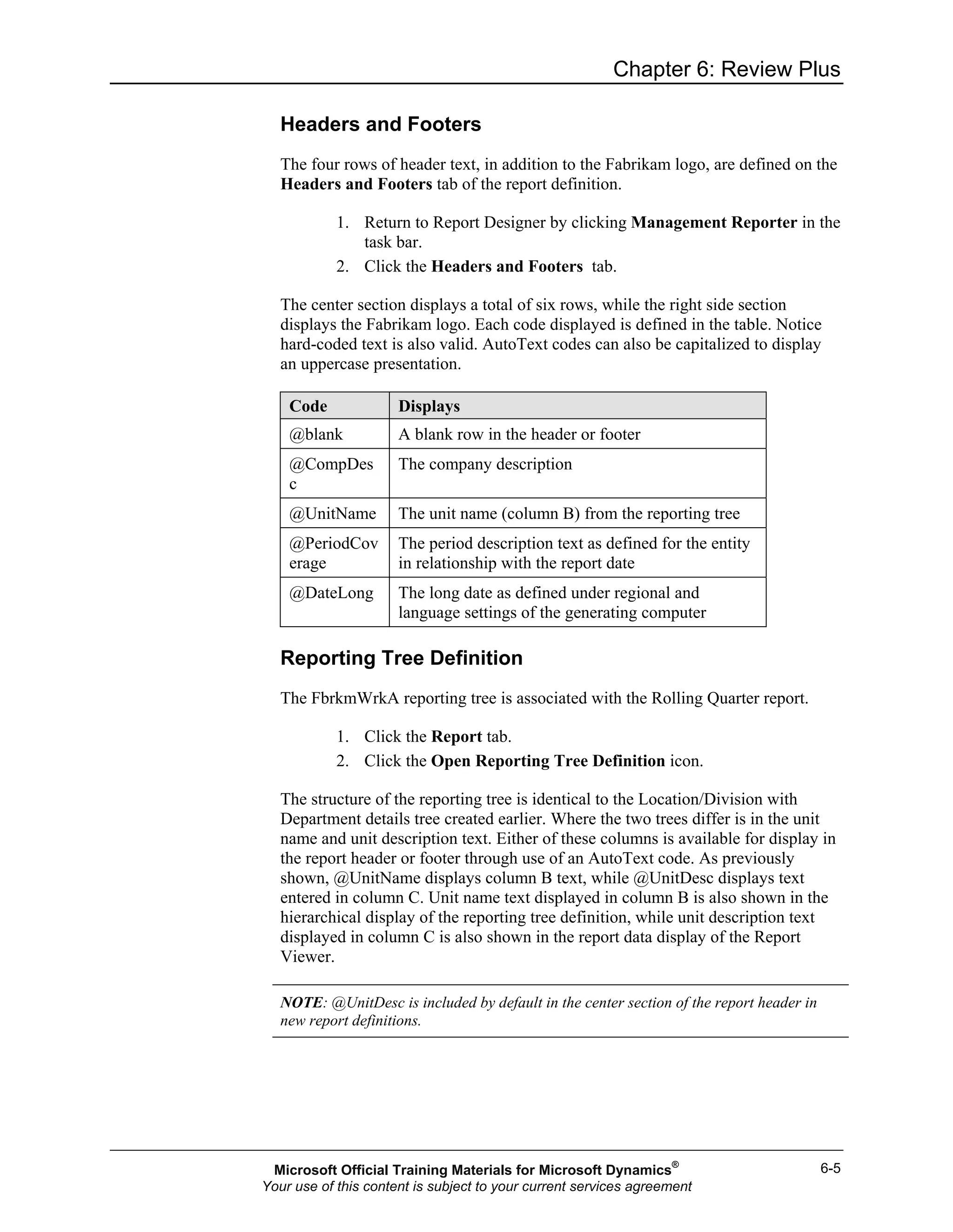 Mr20 enus 06-Report Design in Management Reporter 2.0 for Microsoft ...