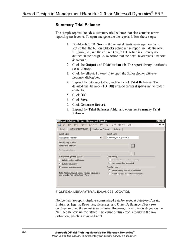 Mr20 enus 06-Report Design in Management Reporter 2.0 for Microsoft Dynamics® ERP | PDF