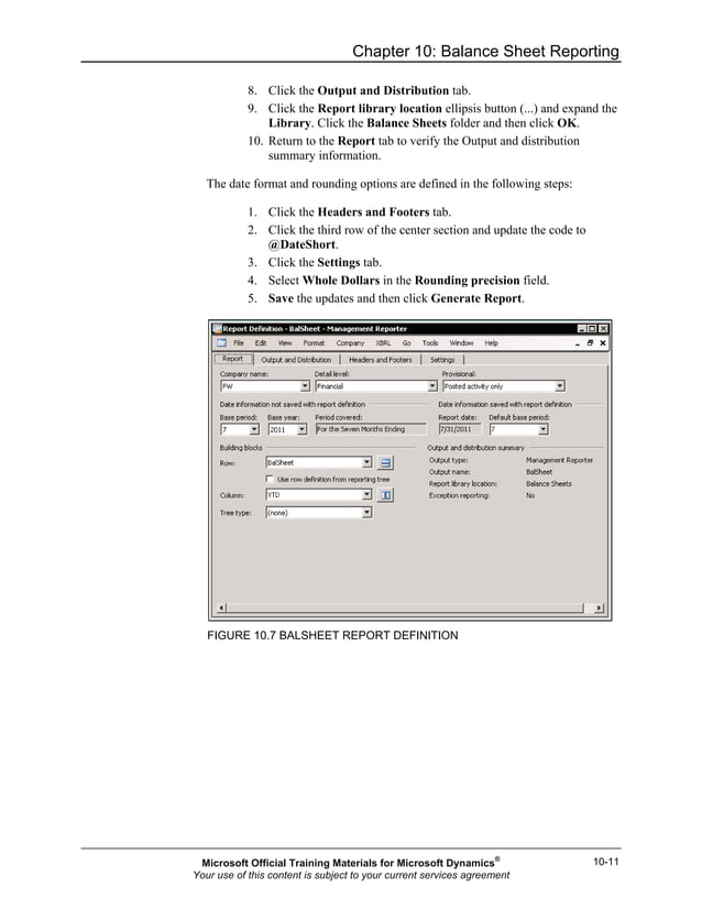 Mr20 enus 10-Report Design in Management Reporter 2.0 for Microsoft Dynamics® ERP | PDF | Stocks ...