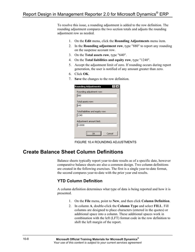 Mr20 enus 10-Report Design in Management Reporter 2.0 for Microsoft Dynamics® ERP | PDF | Stocks ...