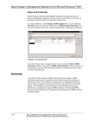 Mr20 enus 17-Report Design in Management Reporter 2.0 for Microsoft Dynamics® ERP | PDF