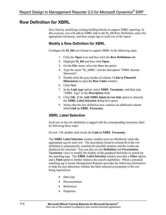 Mr20 enus 17-Report Design in Management Reporter 2.0 for Microsoft ...