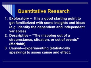 Mr 4. quantitative research design and methods | PPT