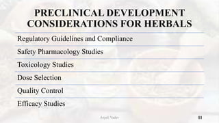 Preclinical and Clinical Development Consideration in Herbals ...
