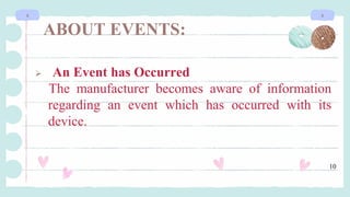 ADVERSE EVENT REPORTINGOF MEDICAL DEVICE | PPTX