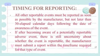 ADVERSE EVENT REPORTINGOF MEDICAL DEVICE | PPTX