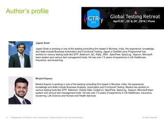 Amalgamation of BDD, parallel execution and mobile automation | PPTX | Computer Software and ...