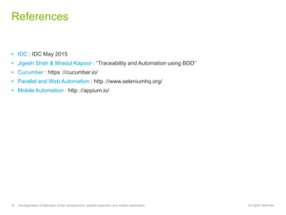 Amalgamation of BDD, parallel execution and mobile automation | PPTX | Computer Software and ...