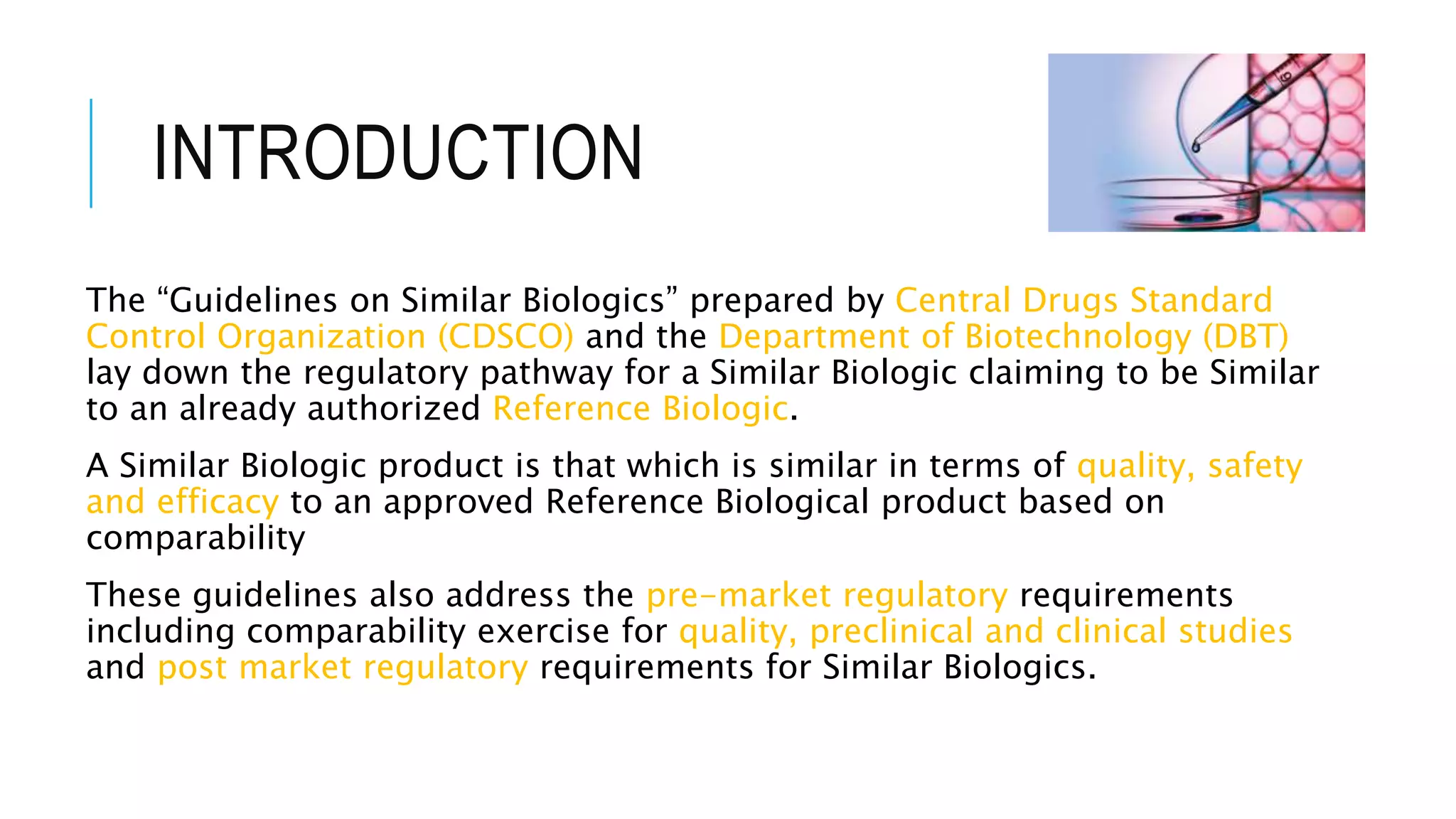 Regulatory aspects of Biologics in India | PPTX
