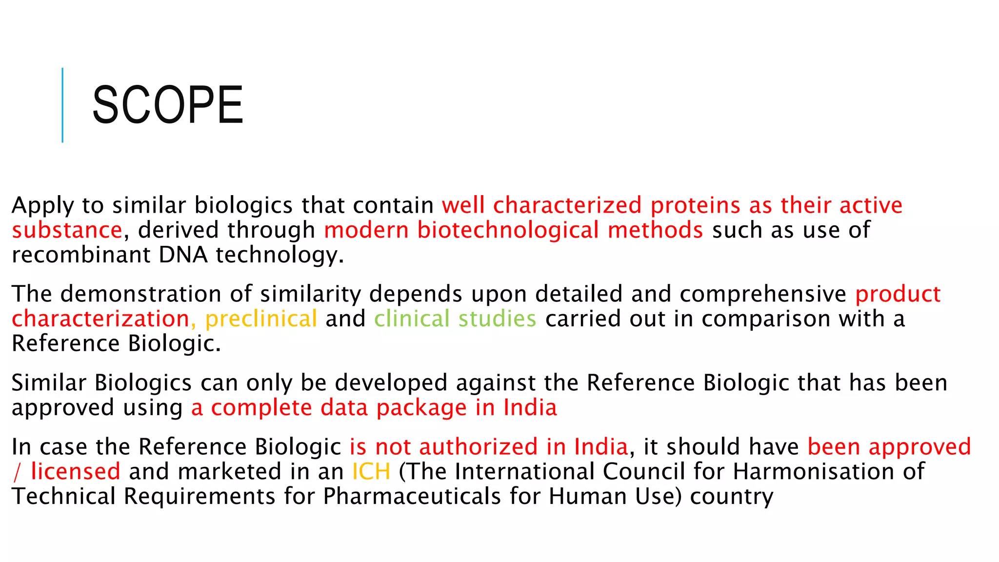 Regulatory aspects of Biologics in India | PPTX