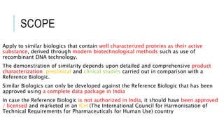 Regulatory aspects of Biologics in India | PPTX
