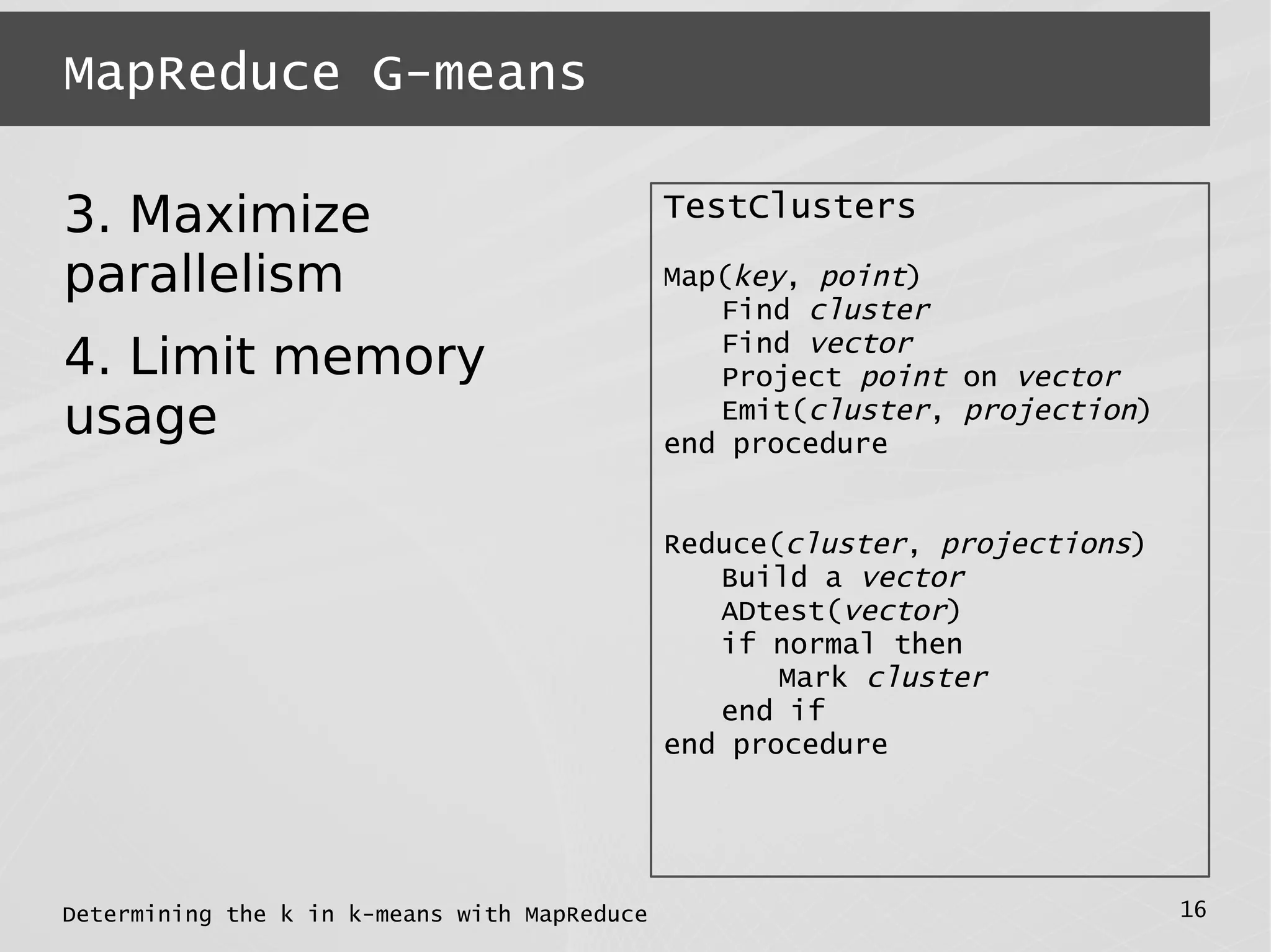 Determining the k in k-means with MapReduce | PDF