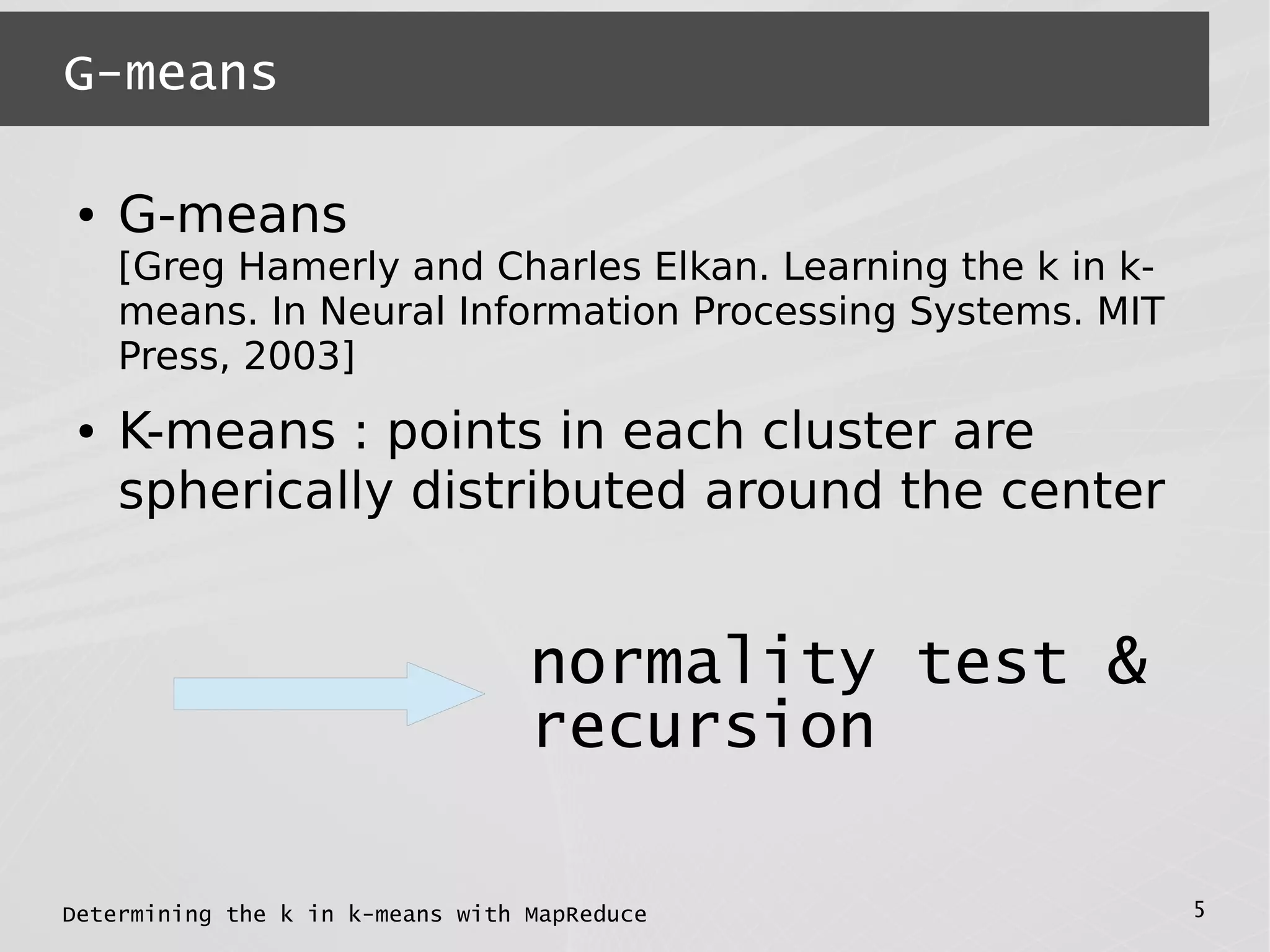Determining the k in k-means with MapReduce | PDF
