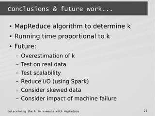 Determining the k in k-means with MapReduce | PDF