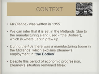 Mr Bleaney | PPTX