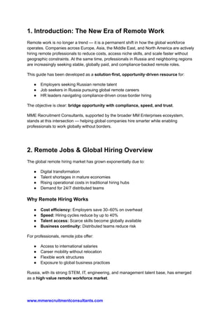 Remote Work Opportunities & Recruitment Guide — Russia (2025 Edition) | PDF