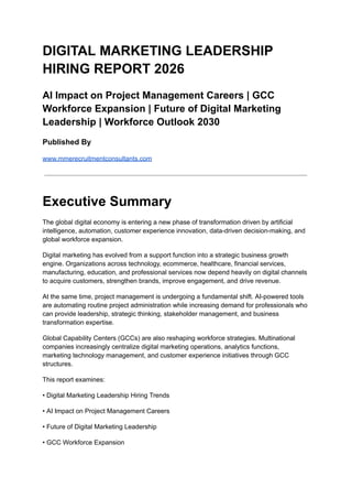 Digital Marketing Leadership Hiring and AI Impact Report 2026 | PDF
