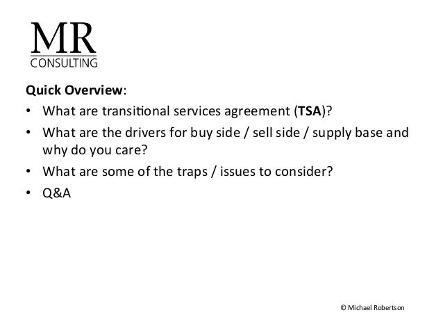 MRC - Technology M&A Transactions & Transitional Services Agreements