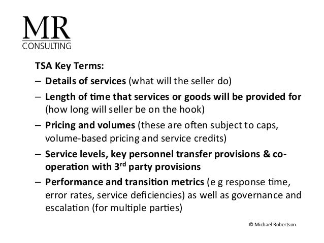 MRC - Technology M&A Transactions & Transitional Services Agreements
