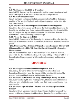 Mr chips notes by saad izhar, SECOND YEAR | PDF