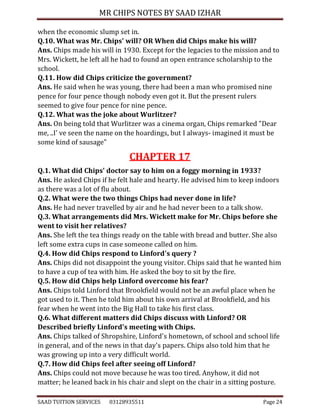 Mr chips notes by saad izhar, SECOND YEAR | PDF