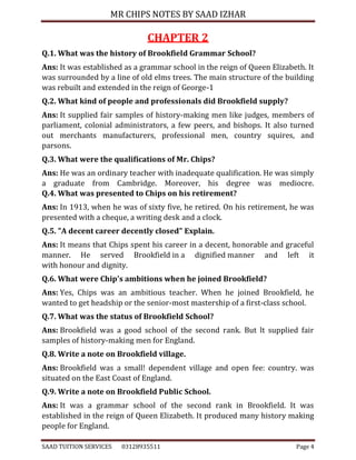 Mr chips notes by saad izhar, SECOND YEAR | PDF