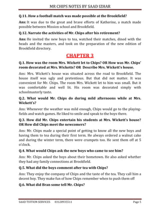 Mr chips notes by saad izhar, SECOND YEAR | PDF