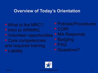 MRC Online Orientation | PPT