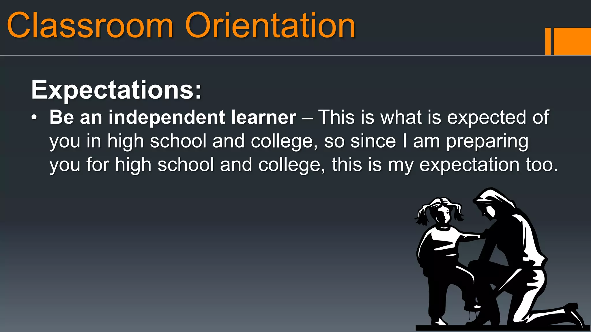 Mr cox's classroom orientation | PPTX | Secondary Education | Education