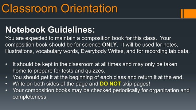 Mr cox's classroom orientation | PPT