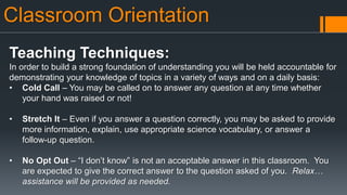 Mr cox's classroom orientation | PPTX