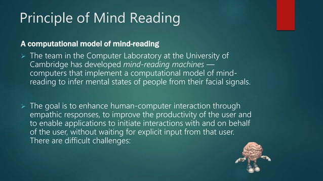 MIND READING COMPUTERS PPT | PPTX | Brain and Nervous System Disorders ...