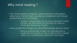 MIND READING COMPUTERS PPT | PPTX | Brain and Nervous System Disorders | Diseases and Conditions