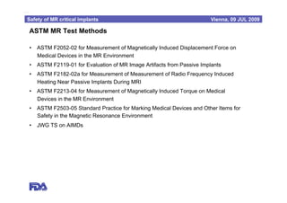 Safety of MRI Critical Medical Devices | PDF